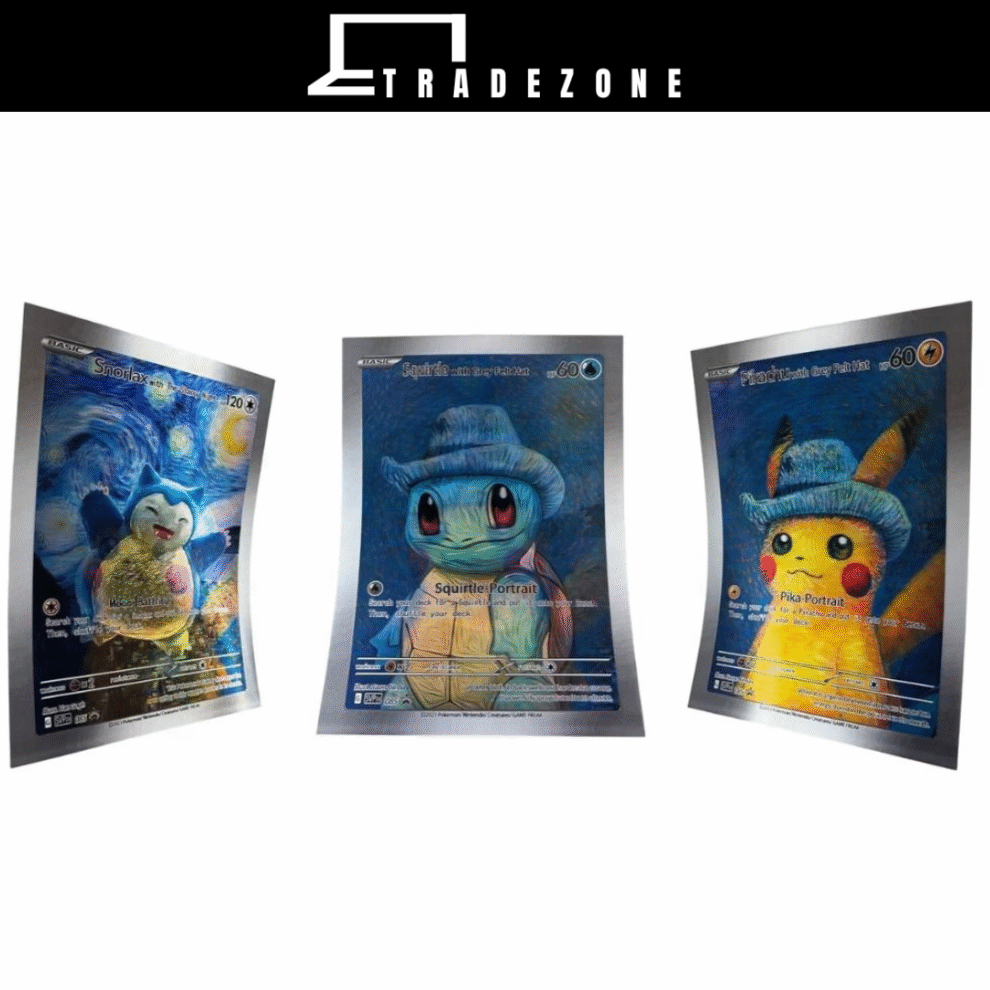 Pokemon 3d Poster 15½ x 11¾ Pikachu Van Gogh/Squirtle/Snorlax/Eevee ...