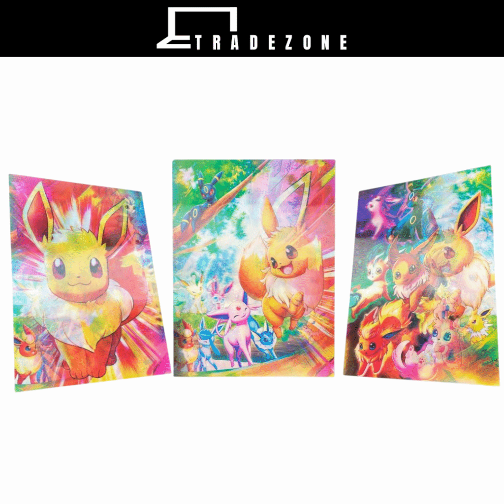 Pokemon 3d Poster 15½ x 11¾ Pikachu Van Gogh/Squirtle/Snorlax/Eevee ...