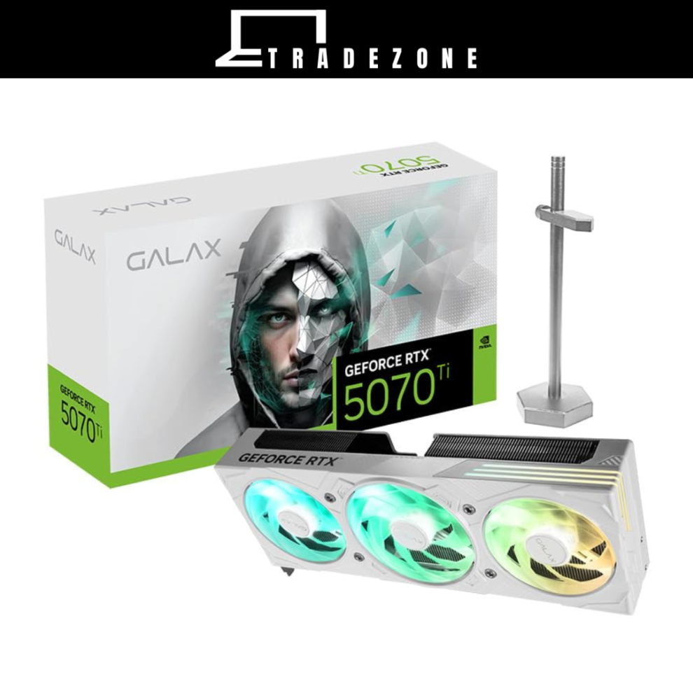 GALAX GeForce RTX 5070 Ti EX GAMER 1-Click OC WHITE 16GB GDDR7 Graphic ...